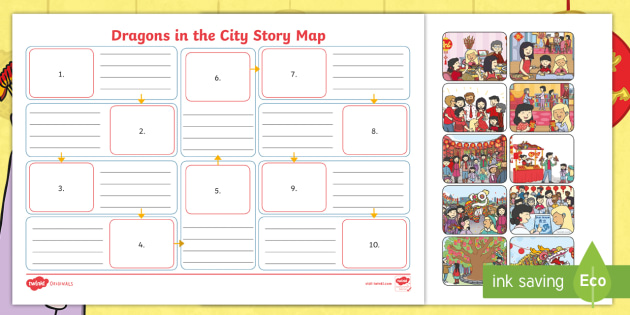 Dragons in the City Story Map for Chinese New Year