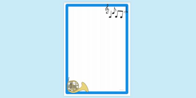 French Horn Page Border | Page Borders | Twinkl Resources