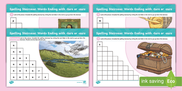 Staircase Spelling Words – -ture and -sure endings – KS2