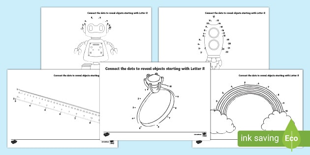 Letter Dot to Dot R Activity Sheets - Templates - Twinkl