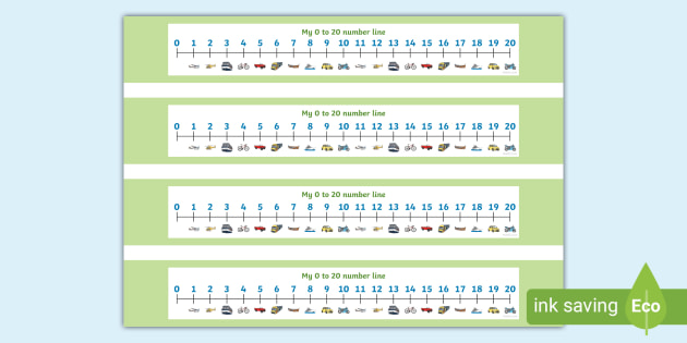 Transport Number Line (0-20)