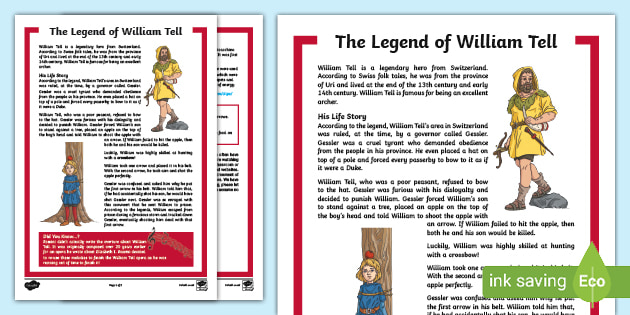 KS2 The Legend of William Tell Information Sheet