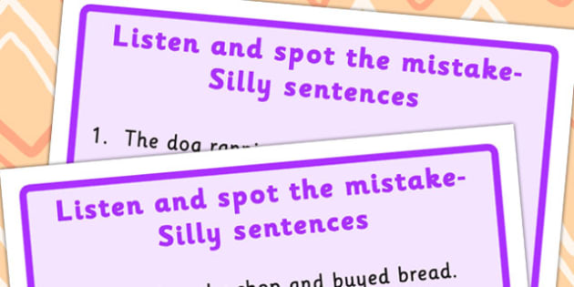Listen and Spot The Mistake 4 - mistakes, visual, sentences