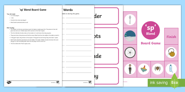 'sp' Blend Board Game (teacher made)