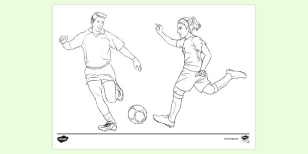 FREE! - Colouring Page Football Players | Colouring Sheets