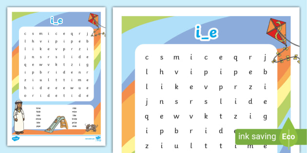 * NEW * Split 'i_e' Digraph Word Search