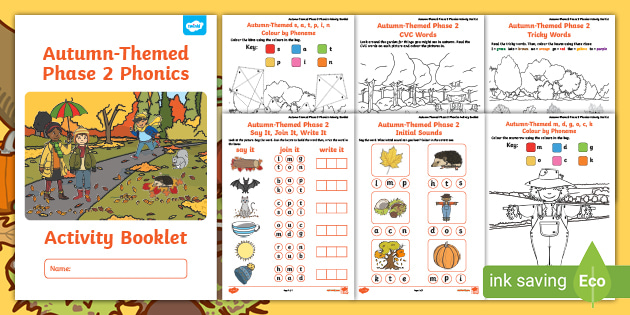 EYFS Autumn-Themed Phase 2 Phonics Activity Booklet
