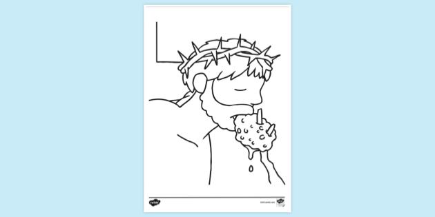 FREE! - Jesus Drinks from Sponge Colouring | Colouring Sheets