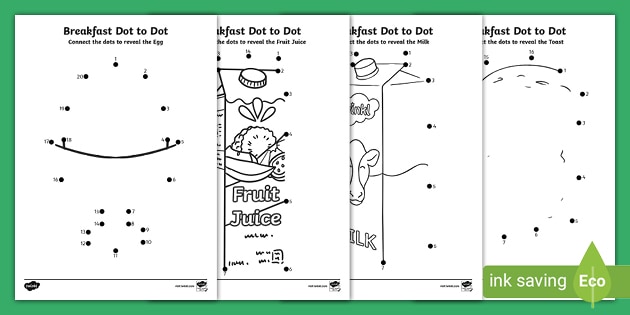 Morning Breakfast Dot to Dot Activity - KS1 - Twinkl