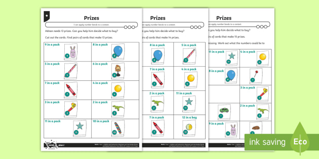 Party Number Bonds Differentiated Worksheet / Worksheets