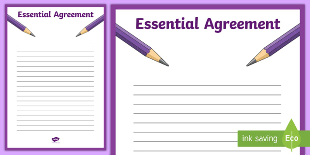 Classroom Essential Agreement Display Poster (teacher made)
