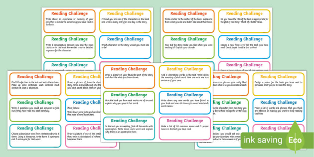 Reading Comprehension Practice Questions - Challenge Cards