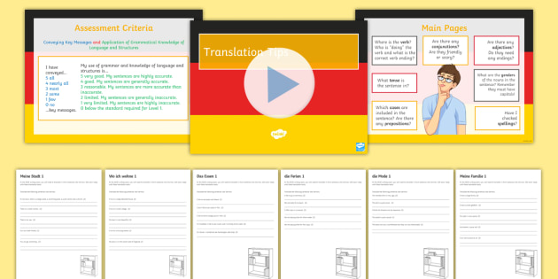 German KS3 Translation Practice Pack 3 Worksheet / Worksheets-German