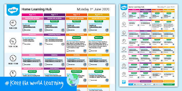FREE! - Home Learning Hub Daily Plan Monday 1st June