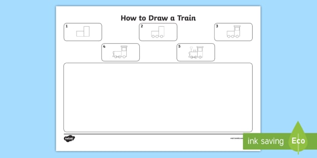 How to Draw a Train Worksheet (teacher made)