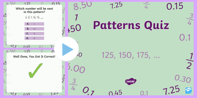 Year 5 Patterns Quiz PowerPoint-Australia (teacher made)