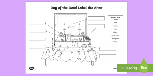 Day of the Dead Label the Altar Worksheet / Activity Sheet - day