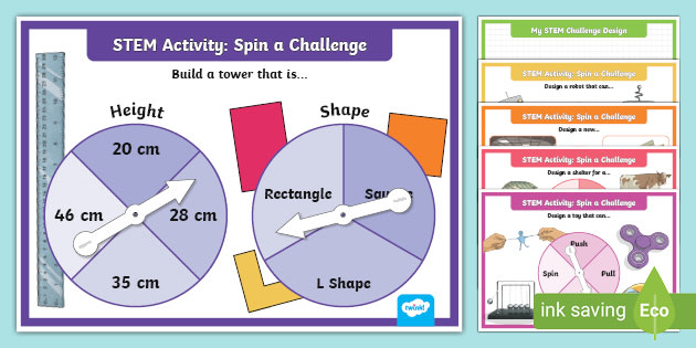 STEM Activity: Spin a Challenge (teacher made)