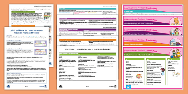 EYFS Creative Area Core Continuous Provision Planning