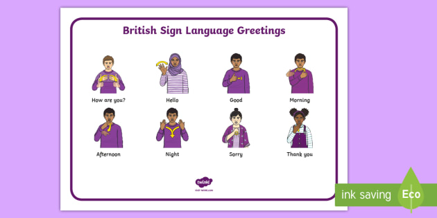 British Sign Language Word Mat BSL Greetings