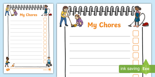 * NEW * My Chores Writing Activity (Hecho por educadores)