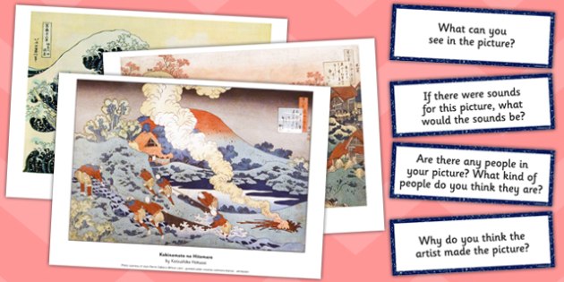 Hokusai Photo Pack and Prompt Questions (teacher made)