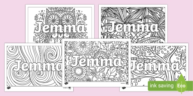 FREE! - Jemma Mindfulness Name Colouring Activity