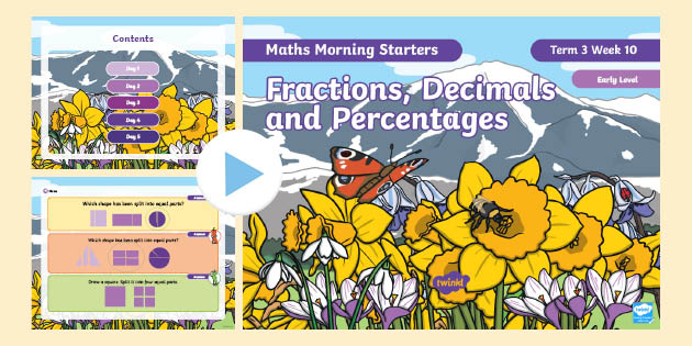 Maths Morning Starters Early Level Term 3 Week 10 PowerPoint