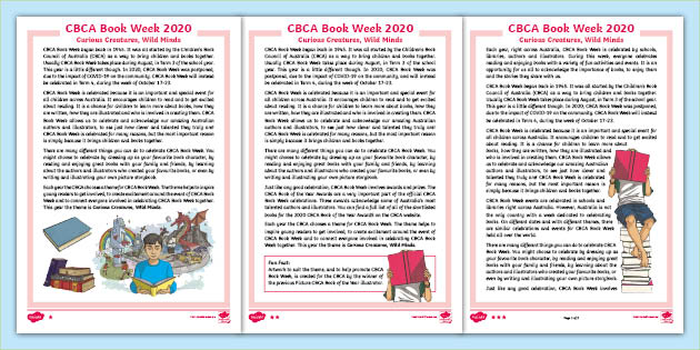 CBCA Book Week 2020 Reading Comprehension