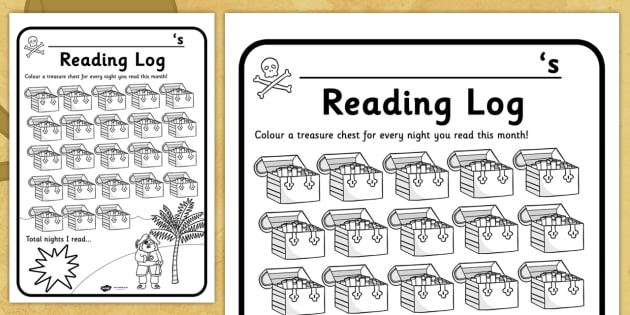 Pirate Themed Reading Log - ESL Pirates Reading