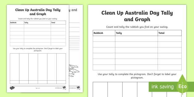FREE! - Clean Up Australia Day Tally Worksheet