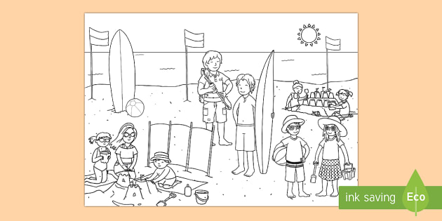 Surf Life Saving Australia Colouring Page-Australia
