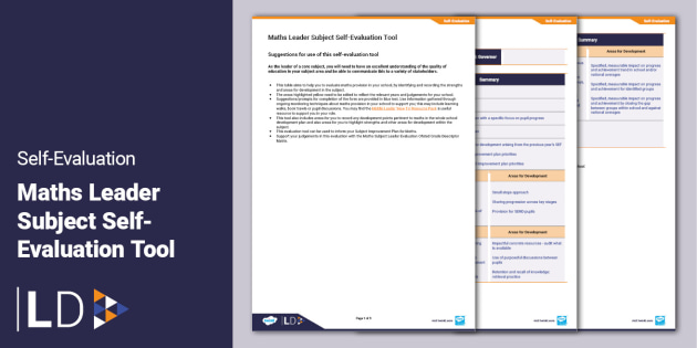 Maths Leader Subject Self-Evaluation Tool Primary School