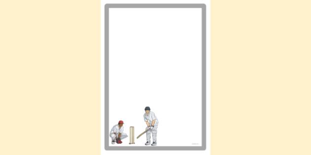 FREE! - Simple Cricket Fielding Positions | Page Borders | Twinkl