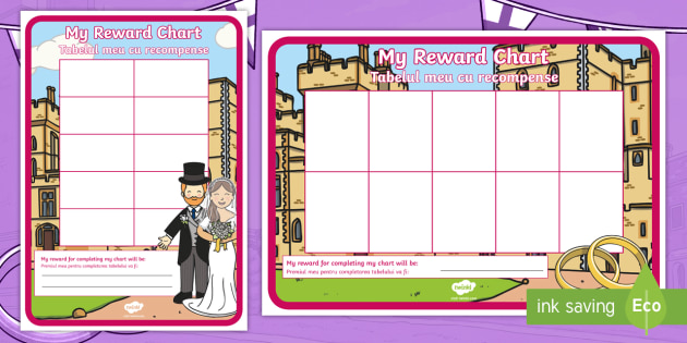 Wedding Ten Frame Sticker Reward Charts - English/Romanian