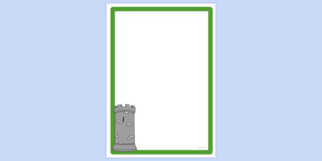FREE! - Simple Blank Castle Tower Page Border | Twinkl