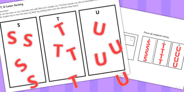 Workstation Pack Letter Sorting Activities Set 3 - teacch