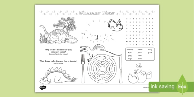Dinosaur Activity Mat - Twinkl - Placemats