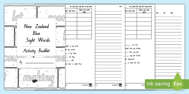 New Zealand Blue Sight Word Activity Booklet (Teacher-Made)