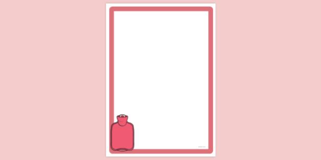 FREE! - Simple Blank Hot Water Bottle Page Border | Twinkl