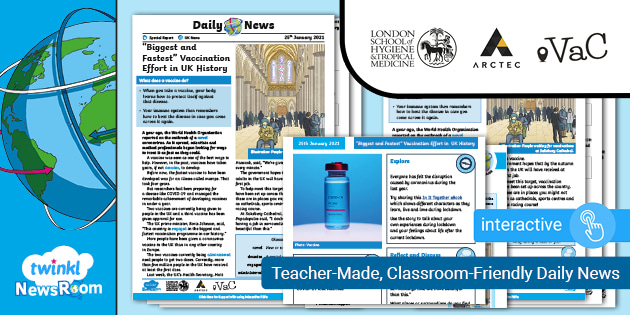 FREE! - Covid-19 Vaccine Reading Comprehension | Twinkl NewsRoom