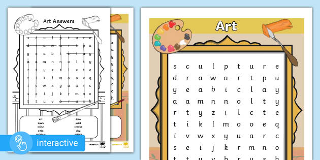 Interactive Art Word Search (teacher made)