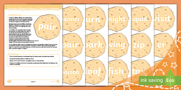 Pancake Flipping Phase 3 Phonics Activity
