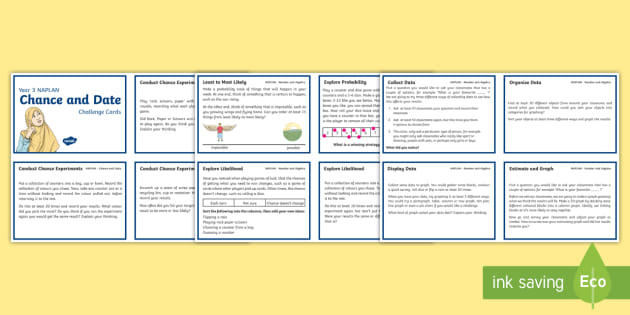 Grade 3 NAPLAN Chance and Data Open Ended Challenge Cards