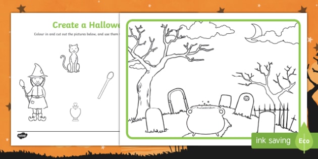Create a Halloween Scene Activity (teacher made)