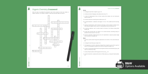 Crossword Chemistry Puzzles | twinkl.com.au