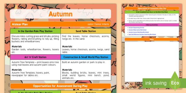 Aistear Autumn Plan (teacher made)