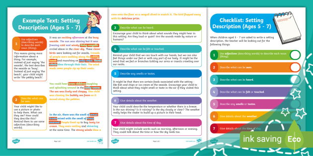 Example Text Pack for Parents: Setting Description (Ages 5 - 7)