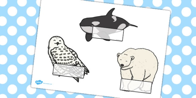 Editable Self-Registration Labels (Arctic Animals)