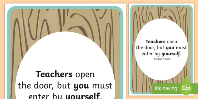 Rustic Chic Inspirational Quote Chinese Proverb Display Poster